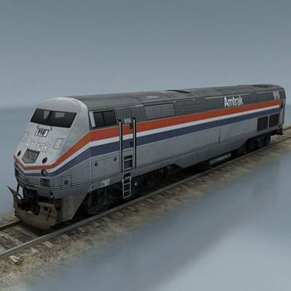 amtrak train 3d max