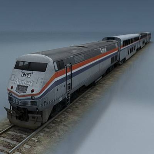 amtrak train 3d max