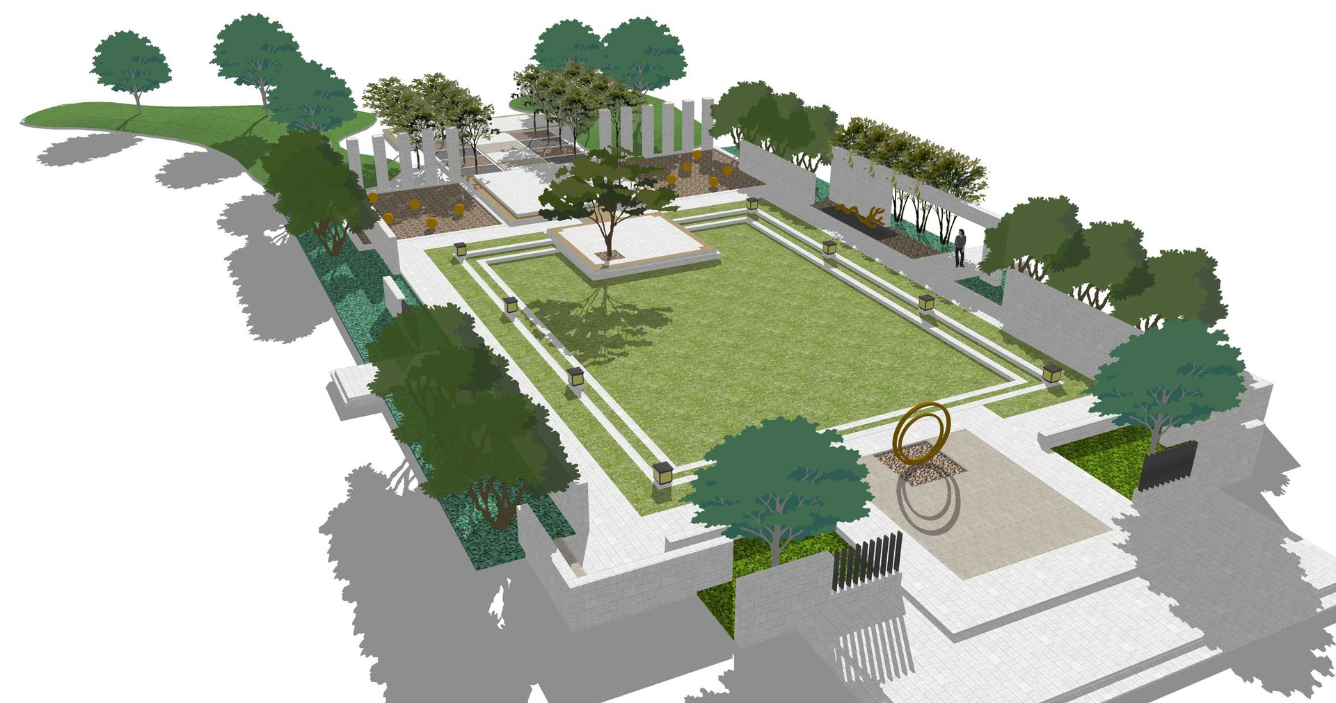 3D Contemporary Courtyard - TurboSquid 1661431