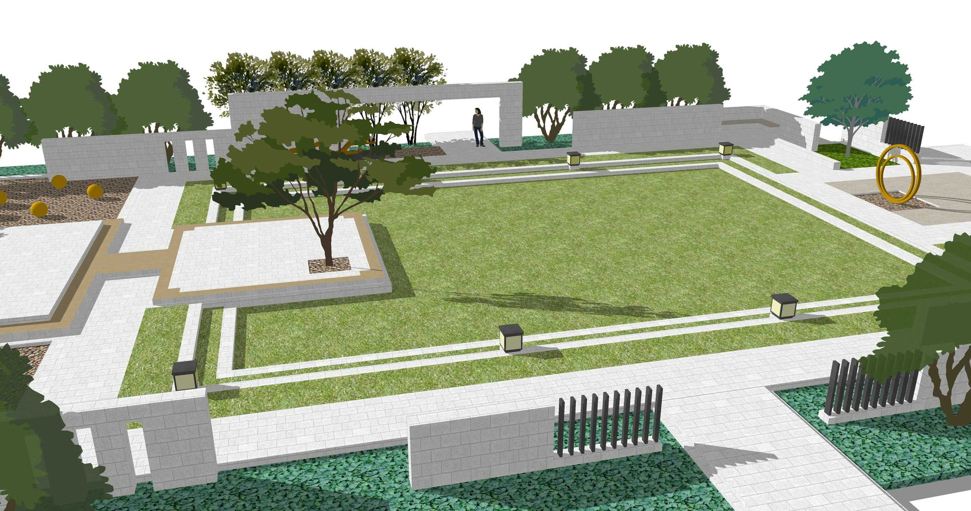 3D Contemporary Courtyard - TurboSquid 1661431