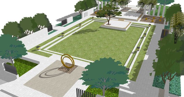 3D contemporary courtyard - TurboSquid 1661431