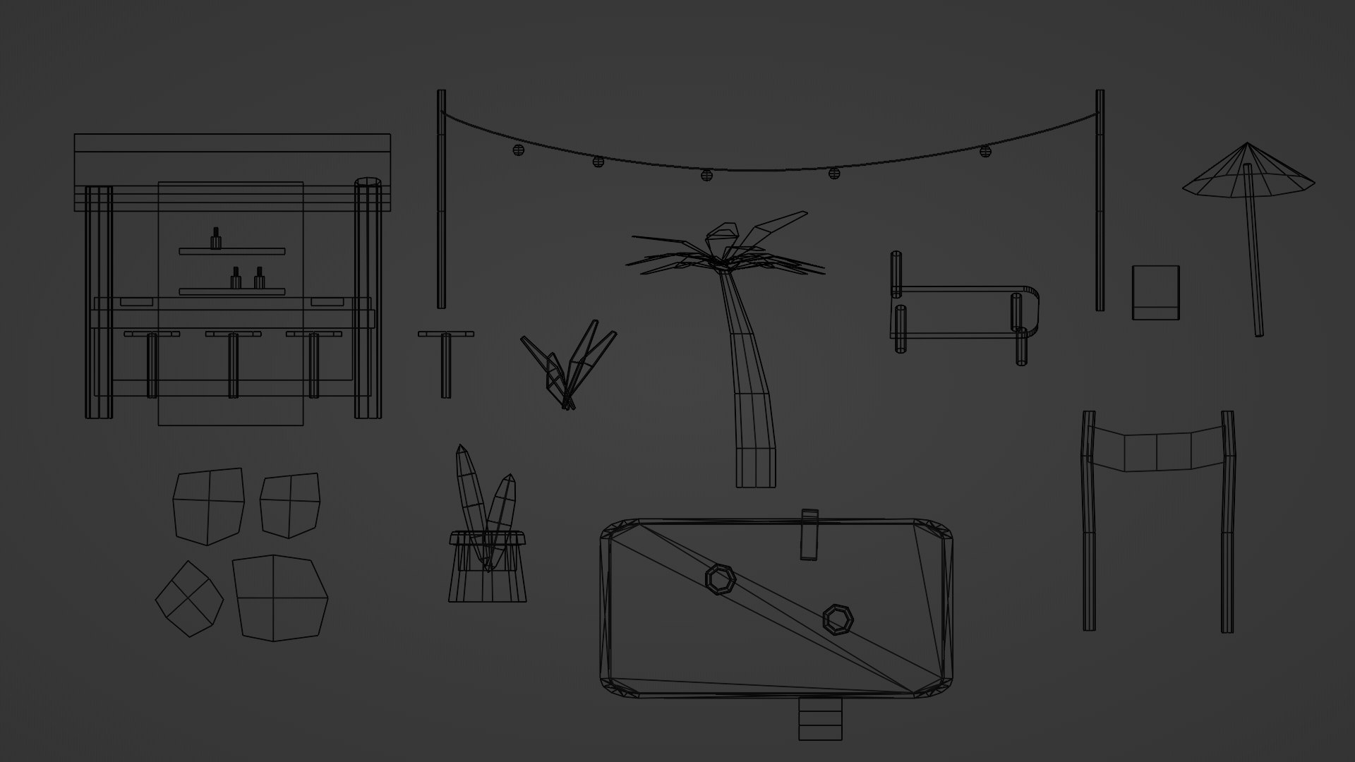 3D Summer Pool Pack Model - TurboSquid 1874369