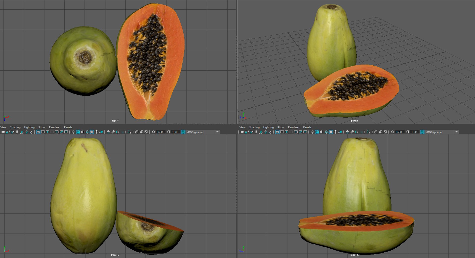 Papaya Fruit 3D Model - TurboSquid 1510467