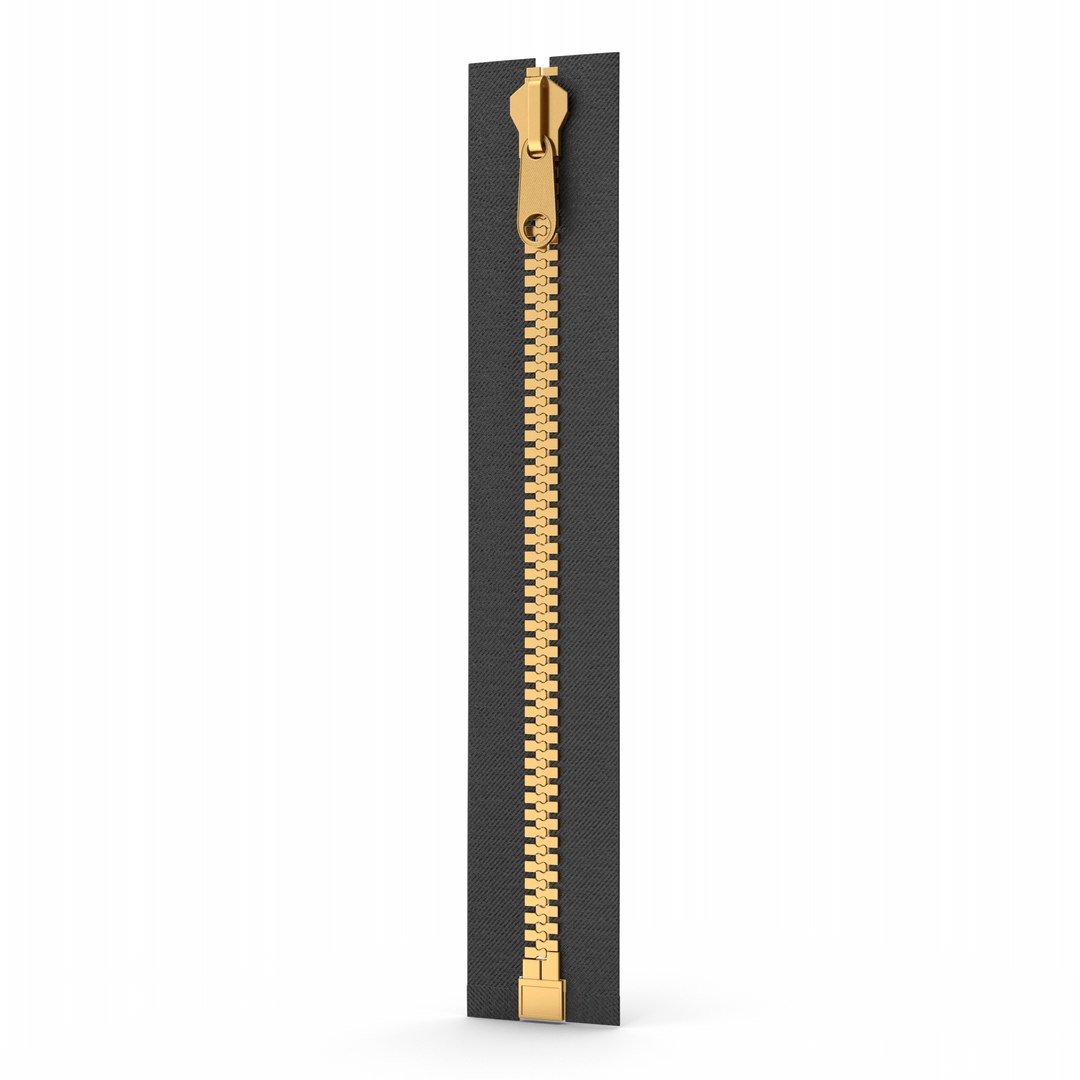 3D Model Gold Zipper And Slider - TurboSquid 2258090