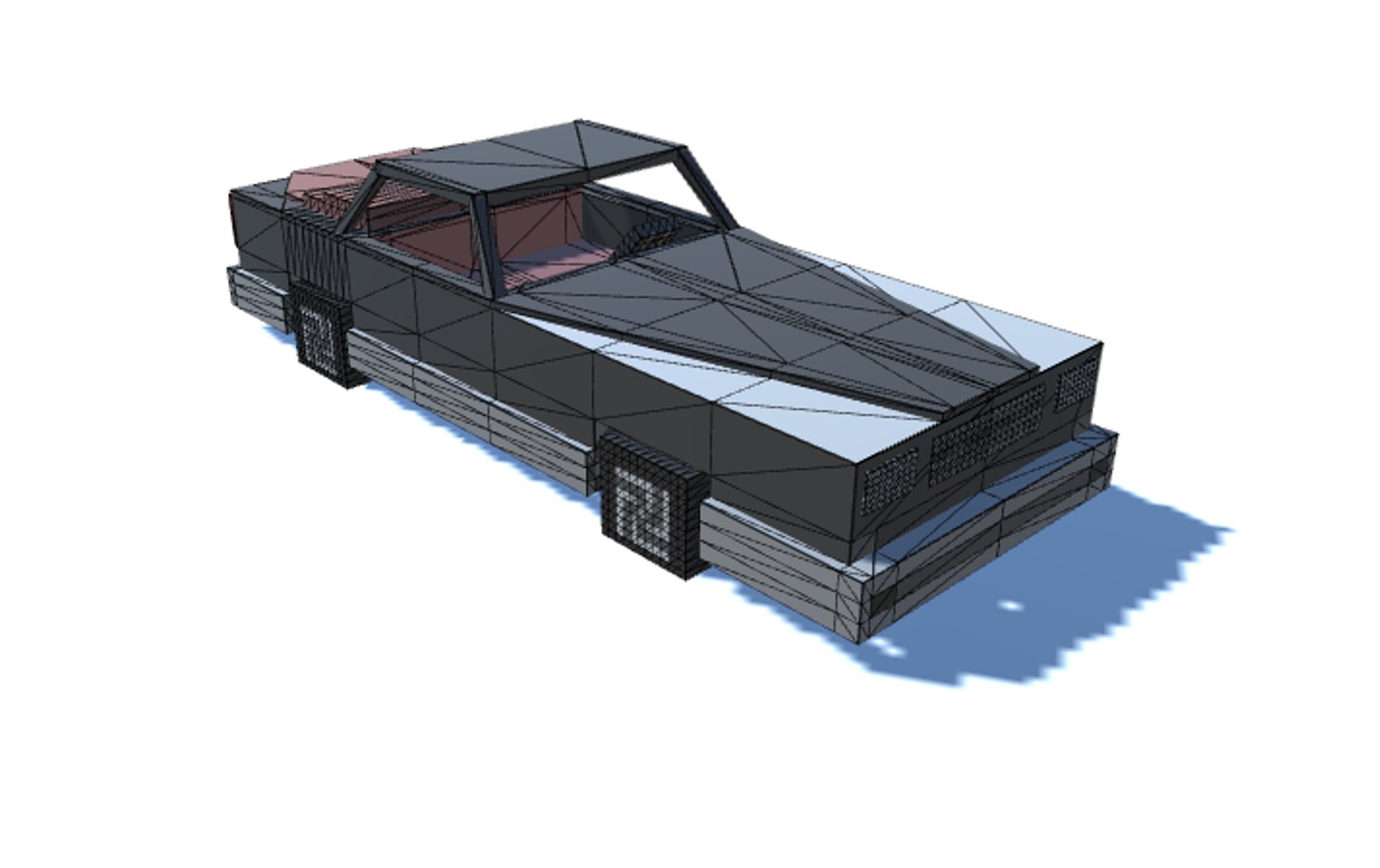 3d Simple Minecraft Style Car