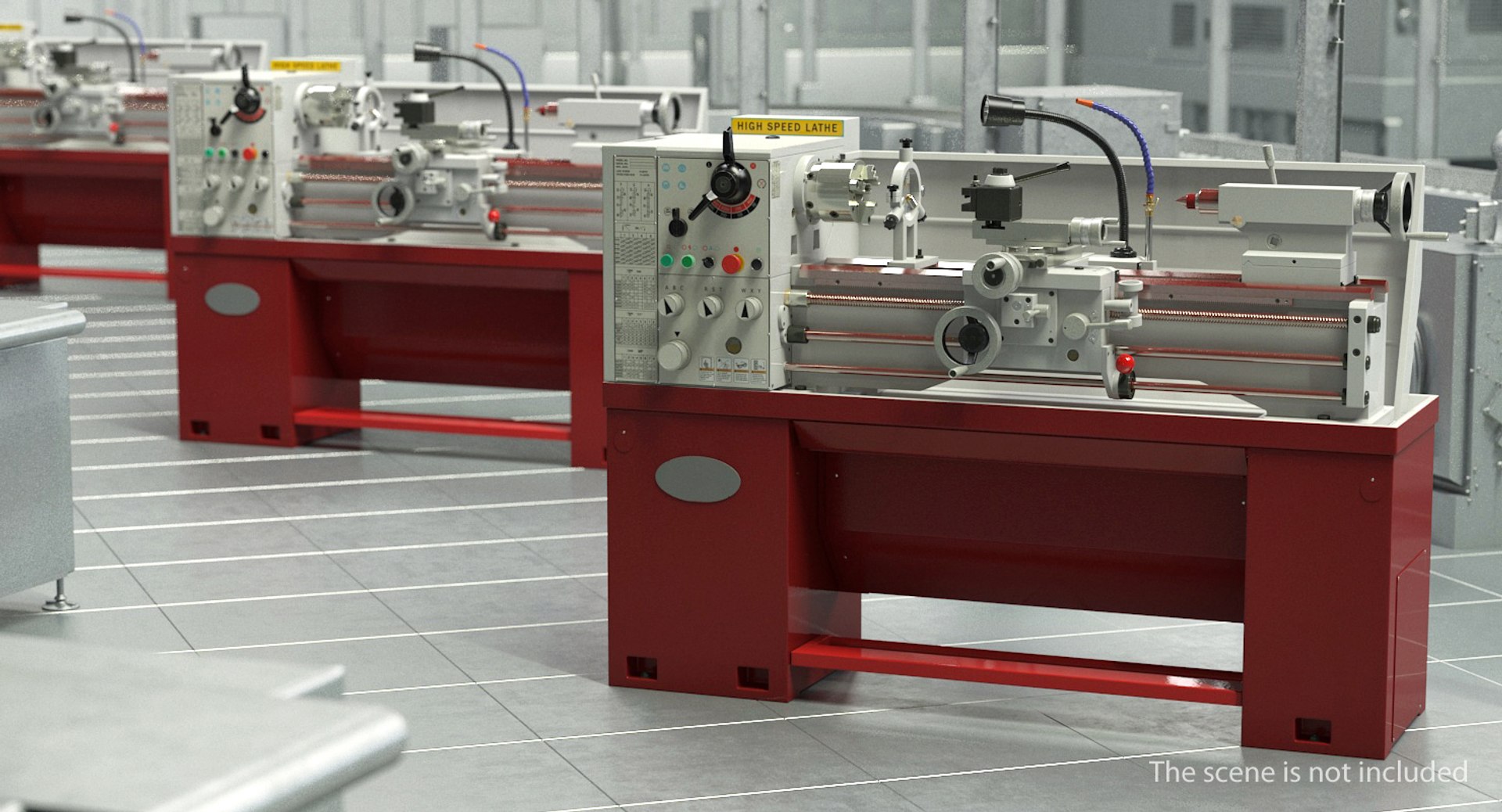 Heavy Duty Lathe Machine 3D Model - TurboSquid 1335449