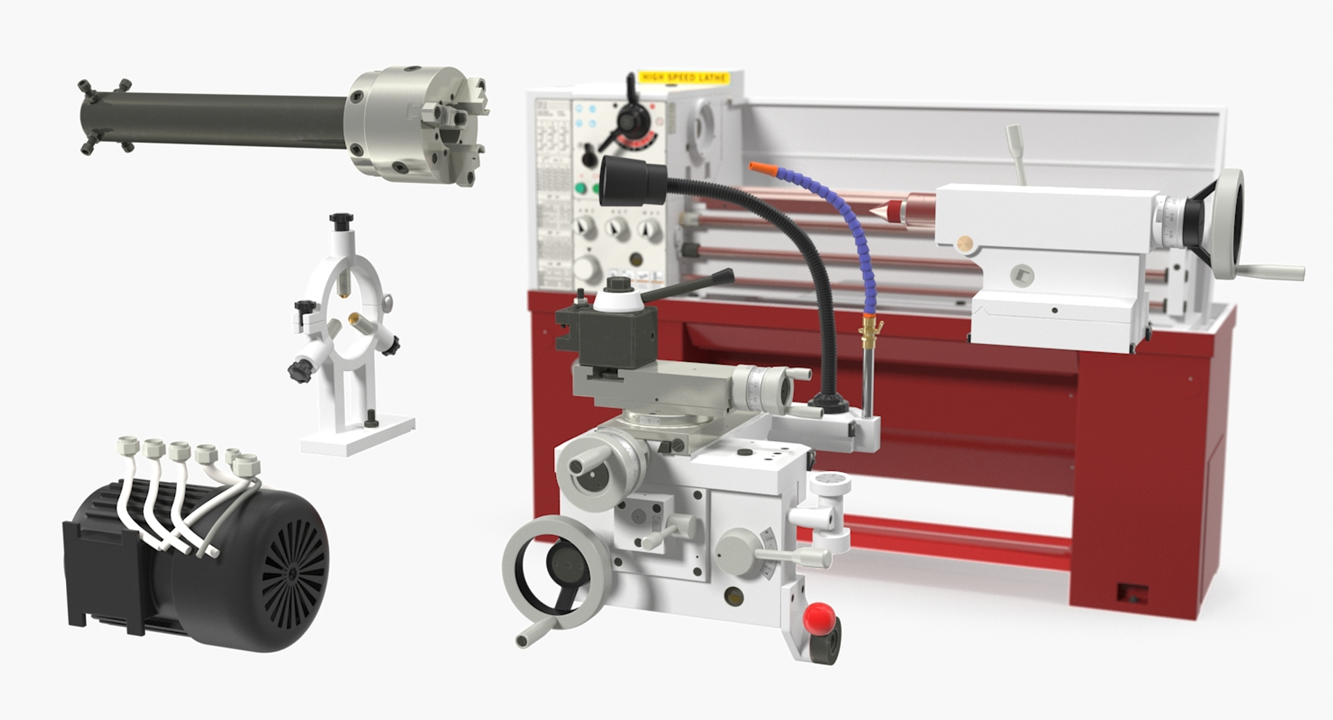 Heavy Duty Lathe Machine 3D Model - TurboSquid 1335449