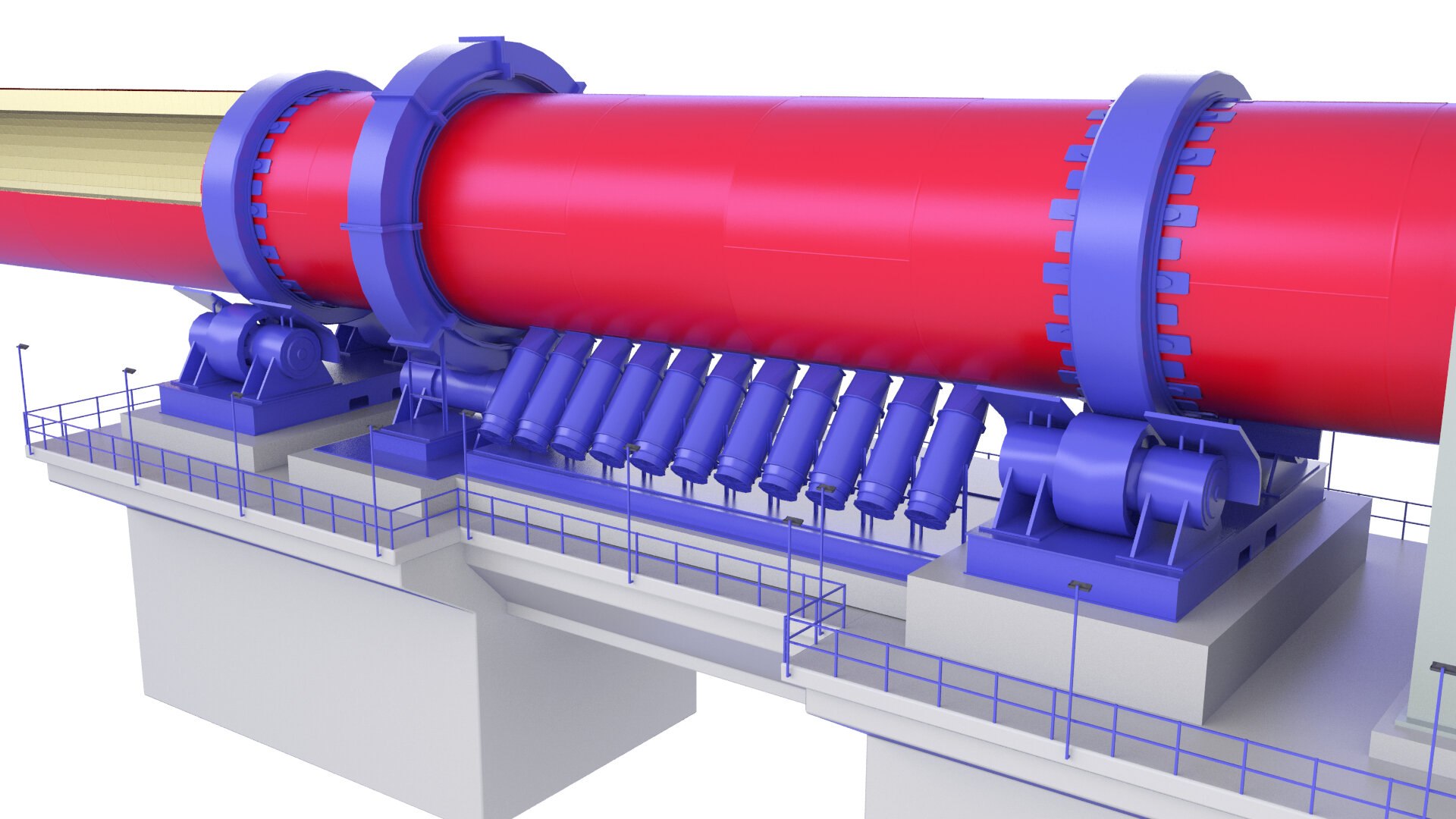 Diagram Rotary Cement Kiln 1 Model - TurboSquid 2319480