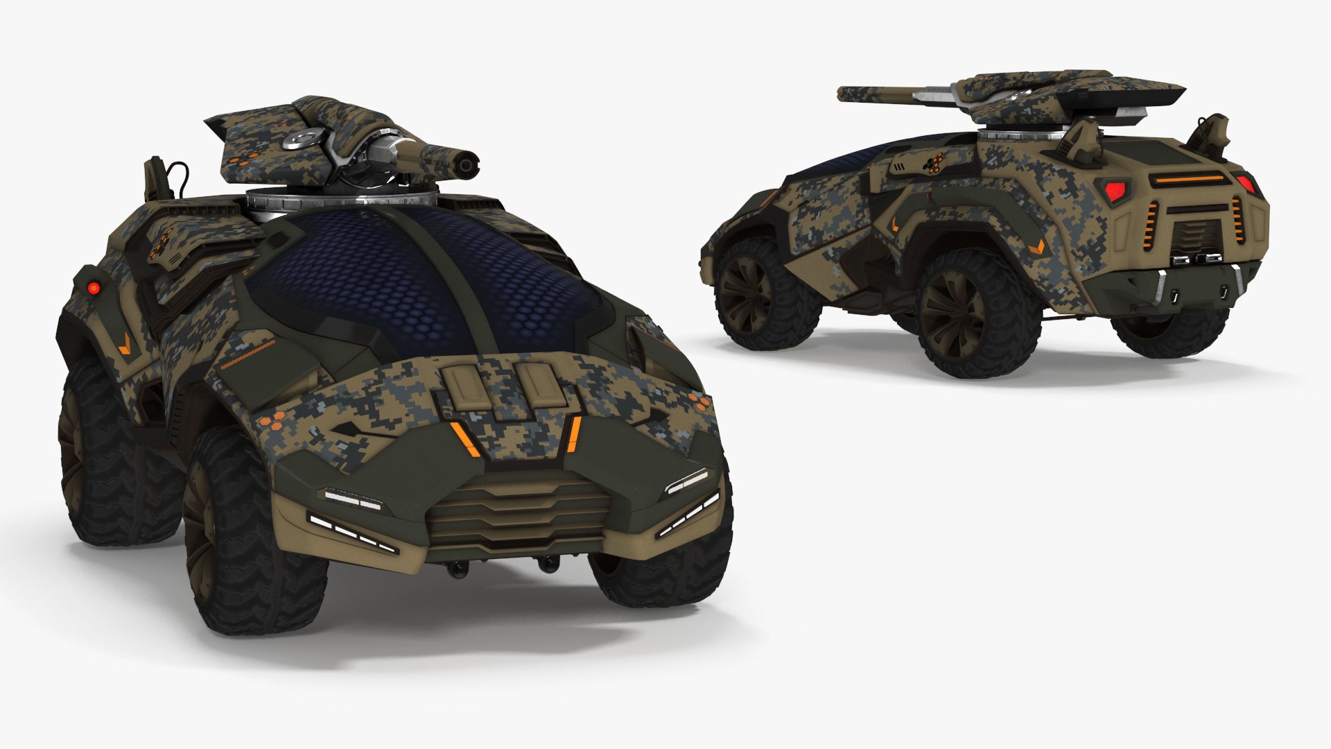 3D Futuristic Armored Military Car Model - TurboSquid 2203521