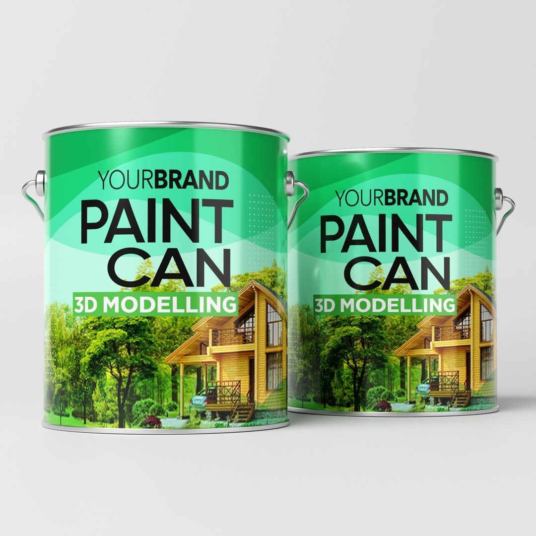 3D Paint Can With Paint Brush Model - TurboSquid 2028535