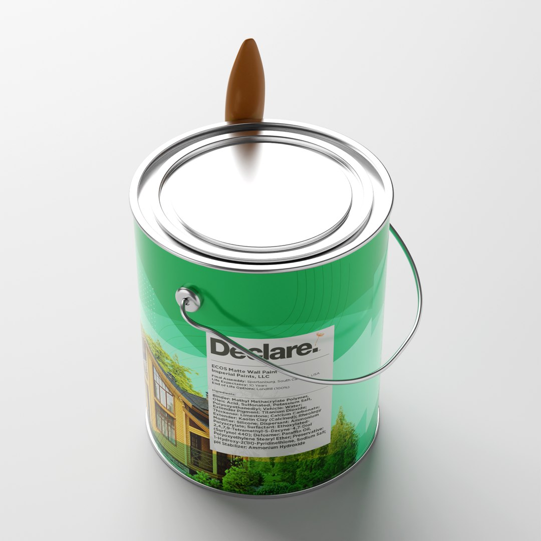 3D Paint Can With Paint Brush Model - TurboSquid 2028535