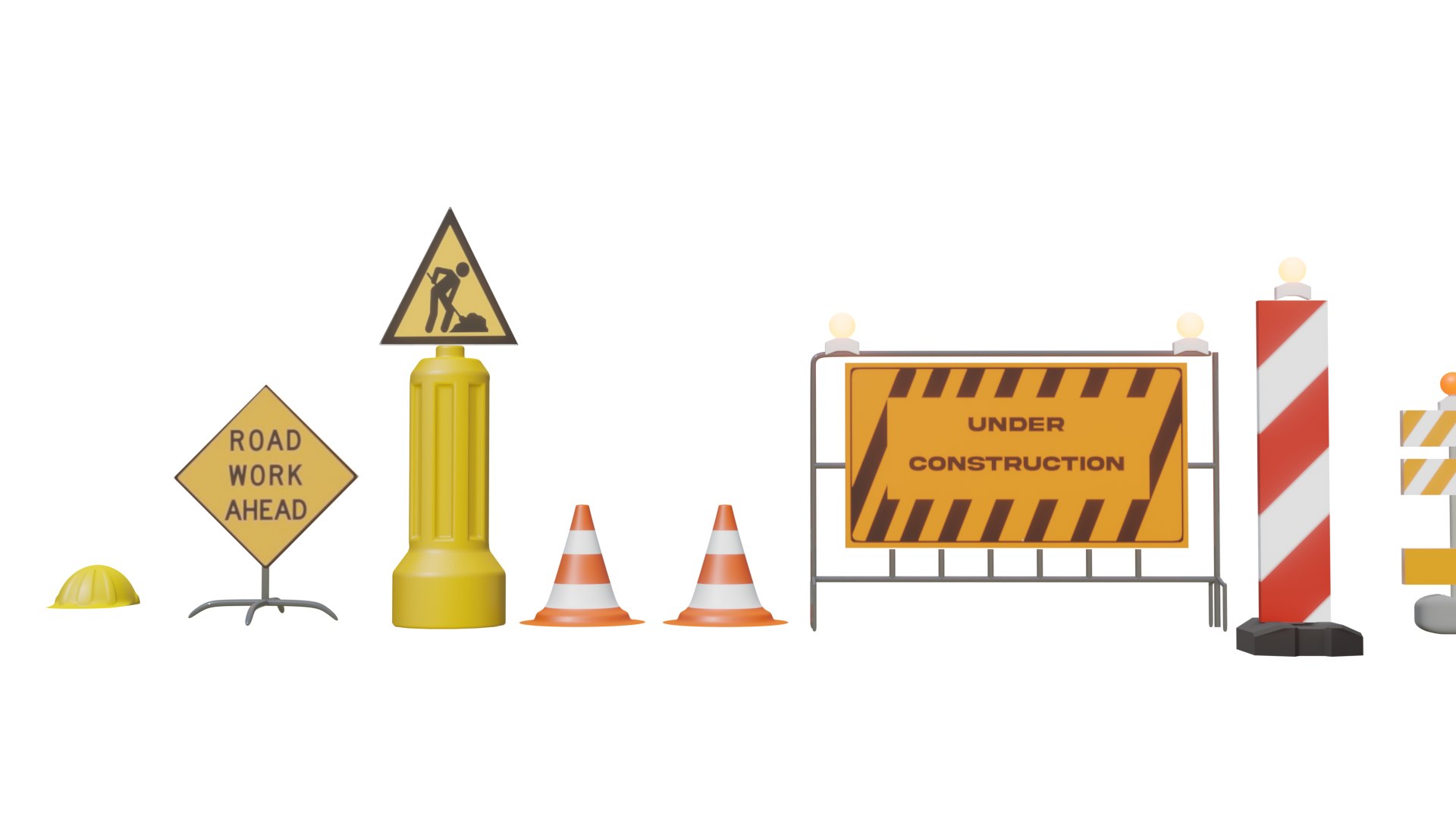 3D Construction Sight Signs Collection - TurboSquid 1962485
