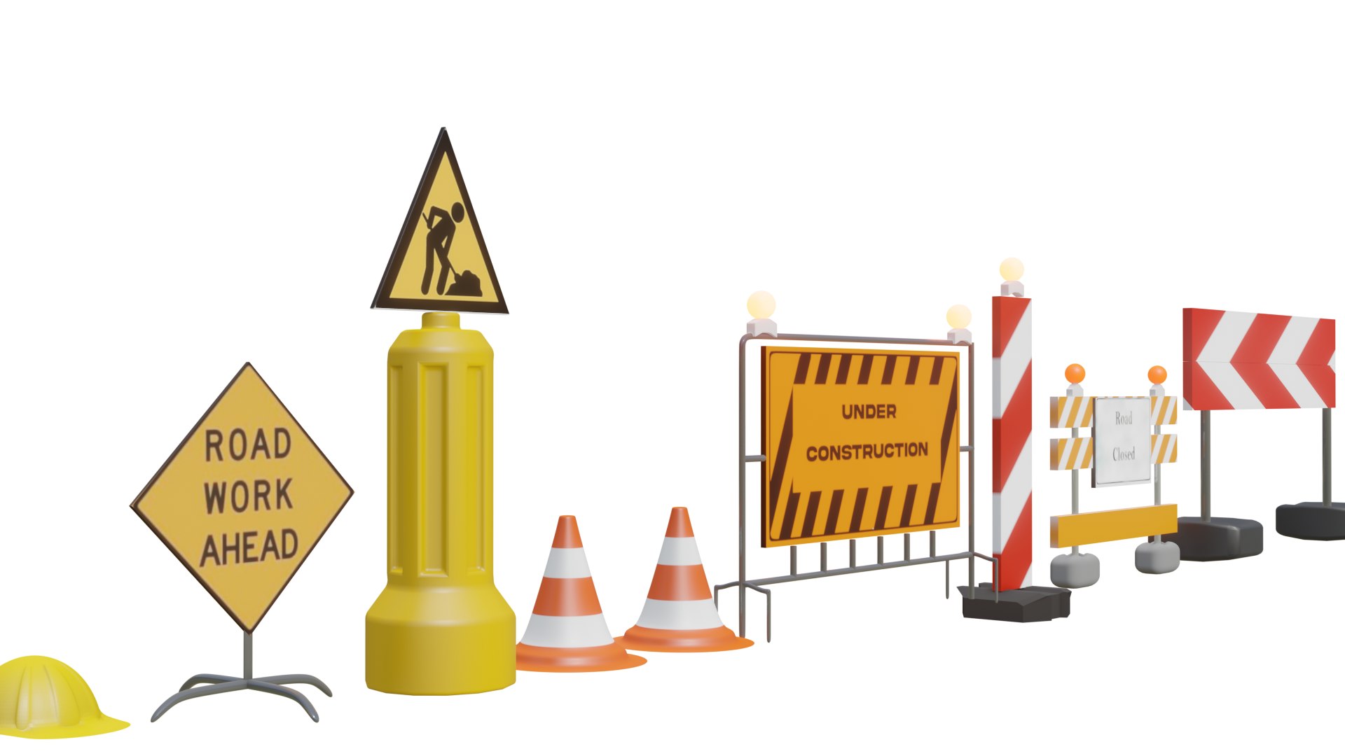 3D Construction Sight Signs Collection - TurboSquid 1962485