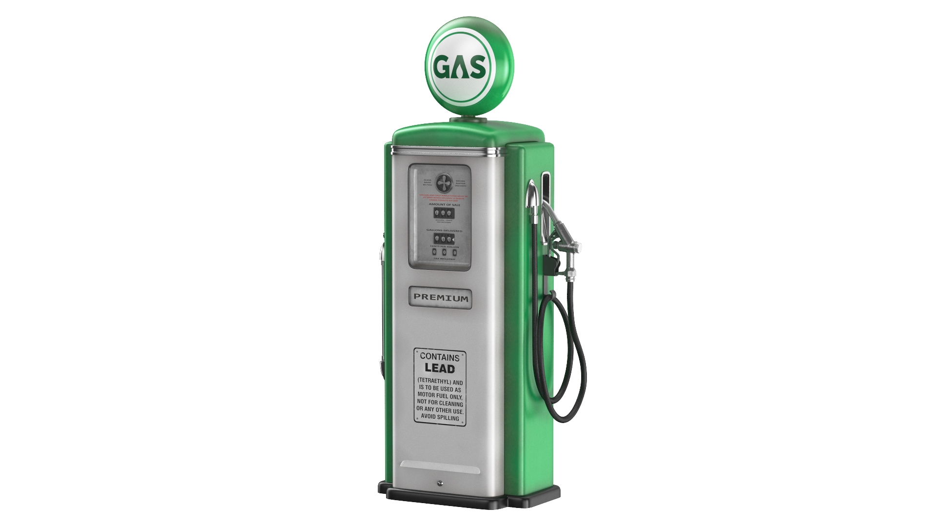Detailed Retro Gas Pump Green Model - TurboSquid 2252170