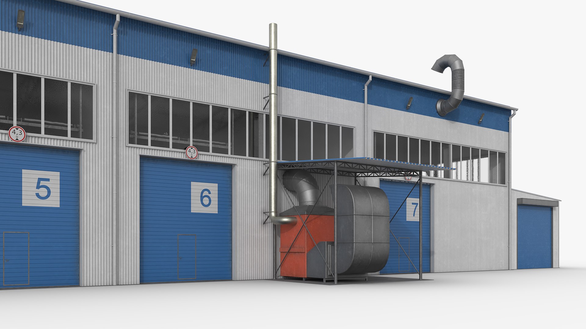 3D Model Logistics Warehouse UralSpetsTrans Loading Gates - TurboSquid ...