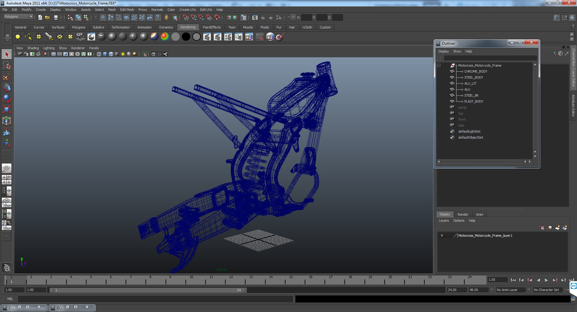 Motocross Motorcycle Frame 3D Model - TurboSquid 1228531