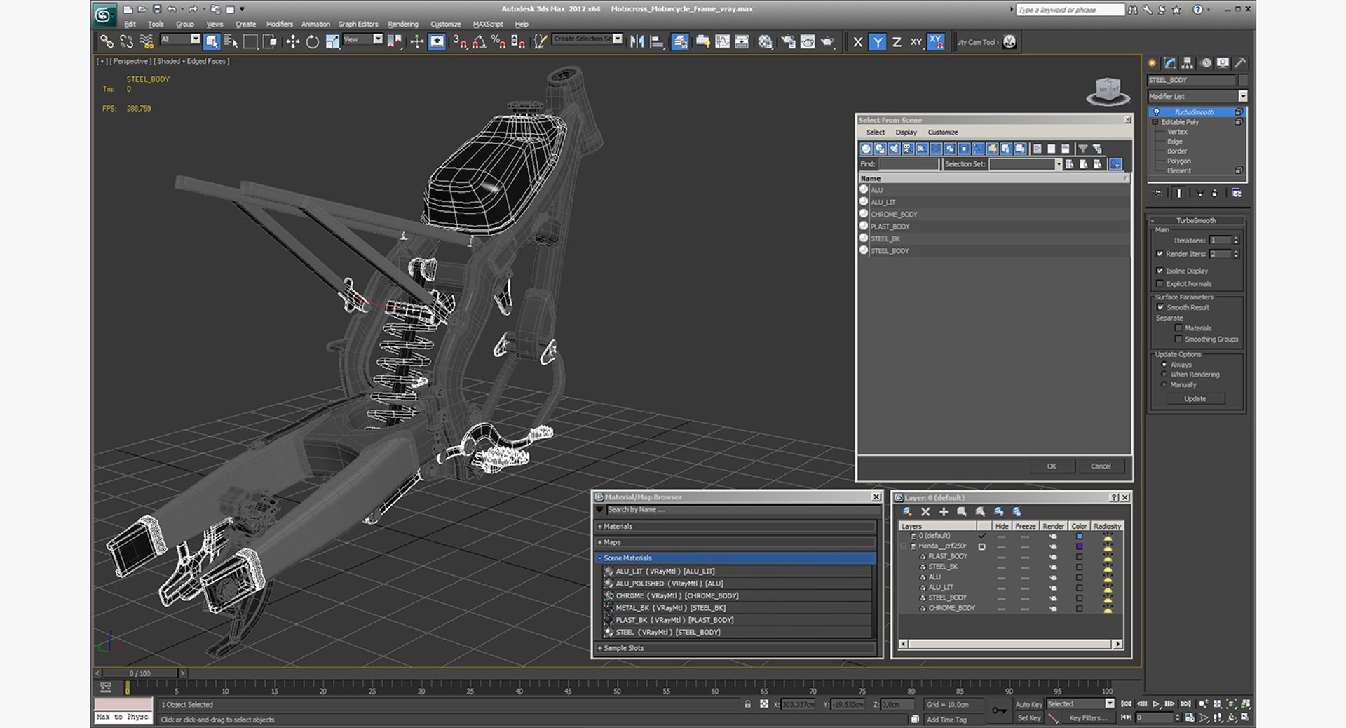 Motocross Motorcycle Frame 3D Model - TurboSquid 1228531