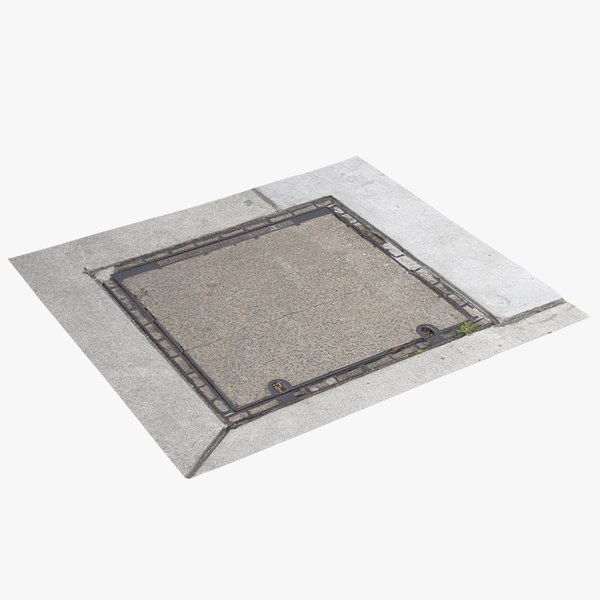 3D concrete utility cover 4k - TurboSquid 1419036