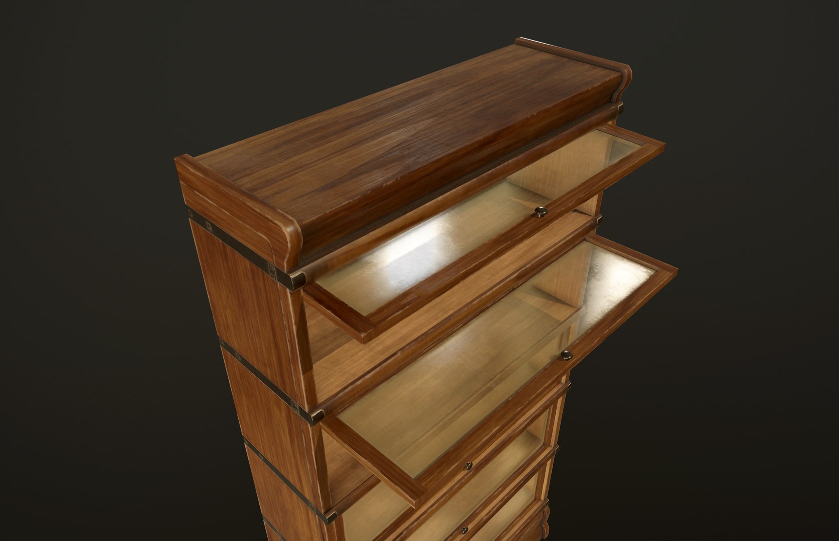 Antique bookcase ready pbr 3D - TurboSquid 1409939