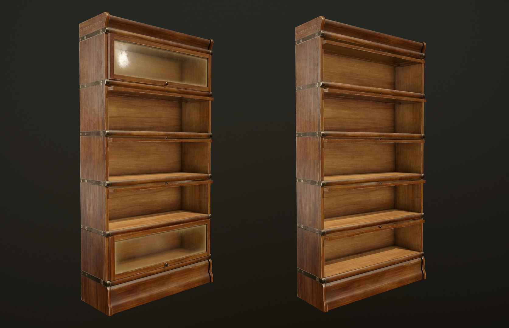 Antique bookcase ready pbr 3D - TurboSquid 1409939