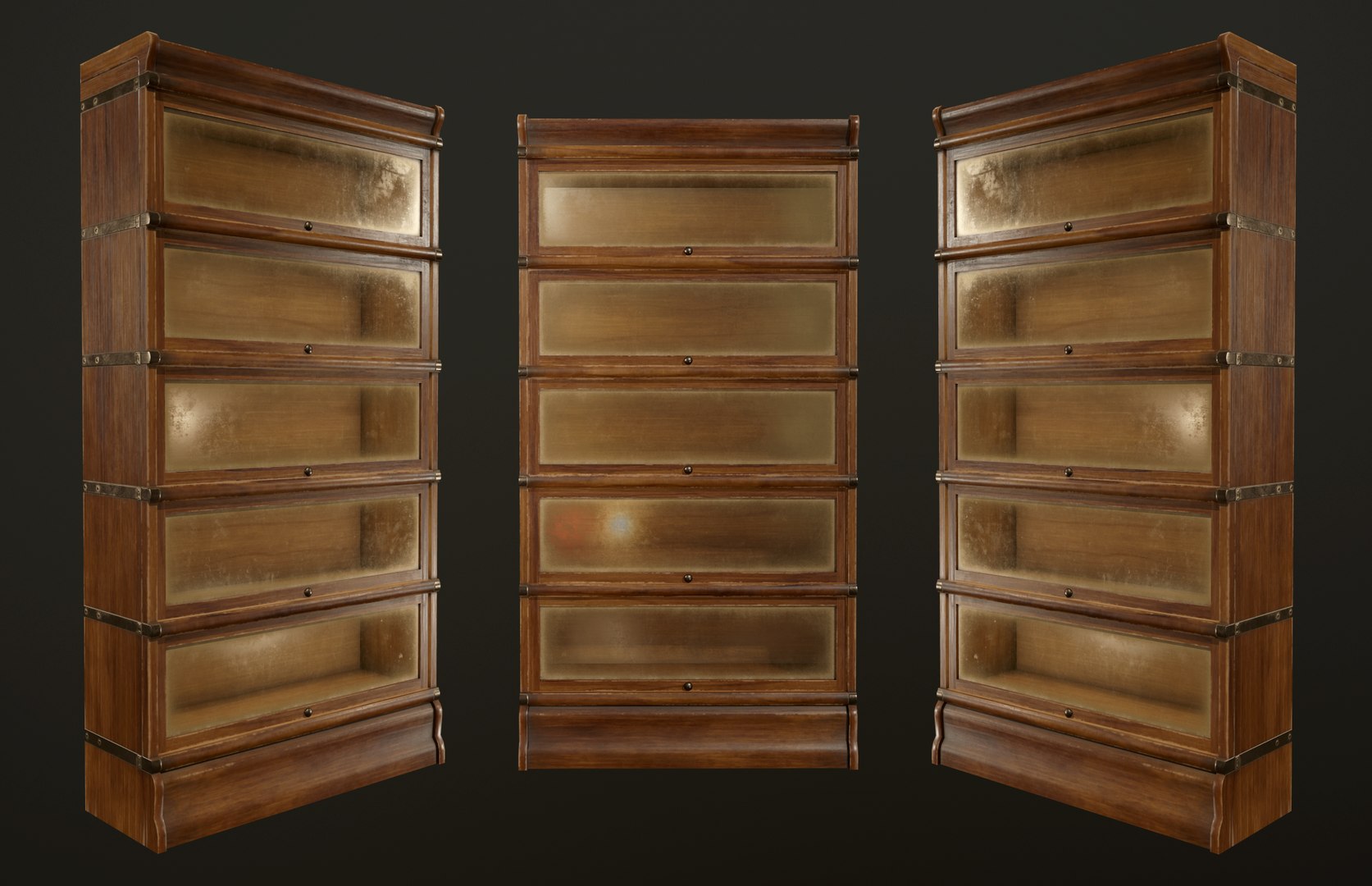 Antique bookcase ready pbr 3D - TurboSquid 1409939