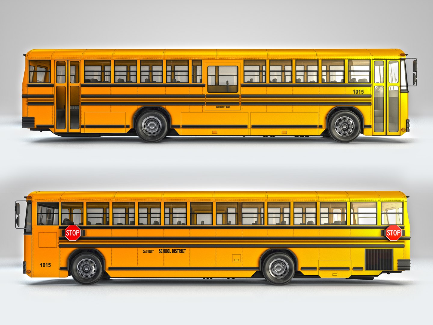 3d Yellow School Bus