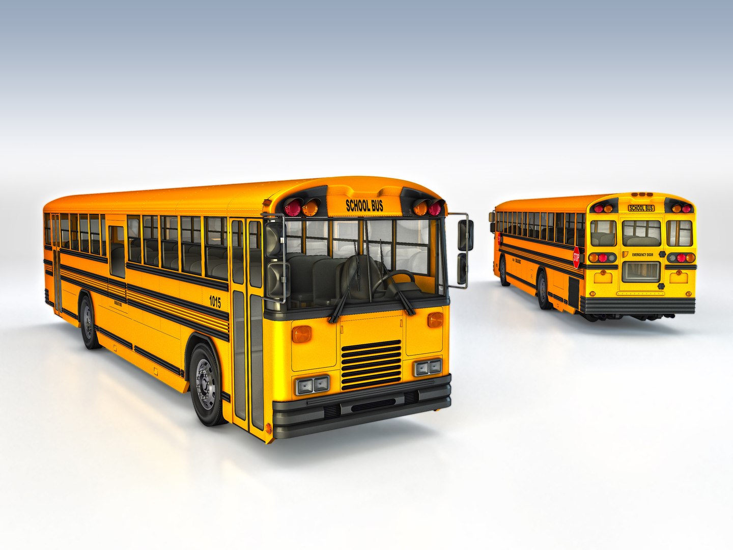 3d Yellow School Bus