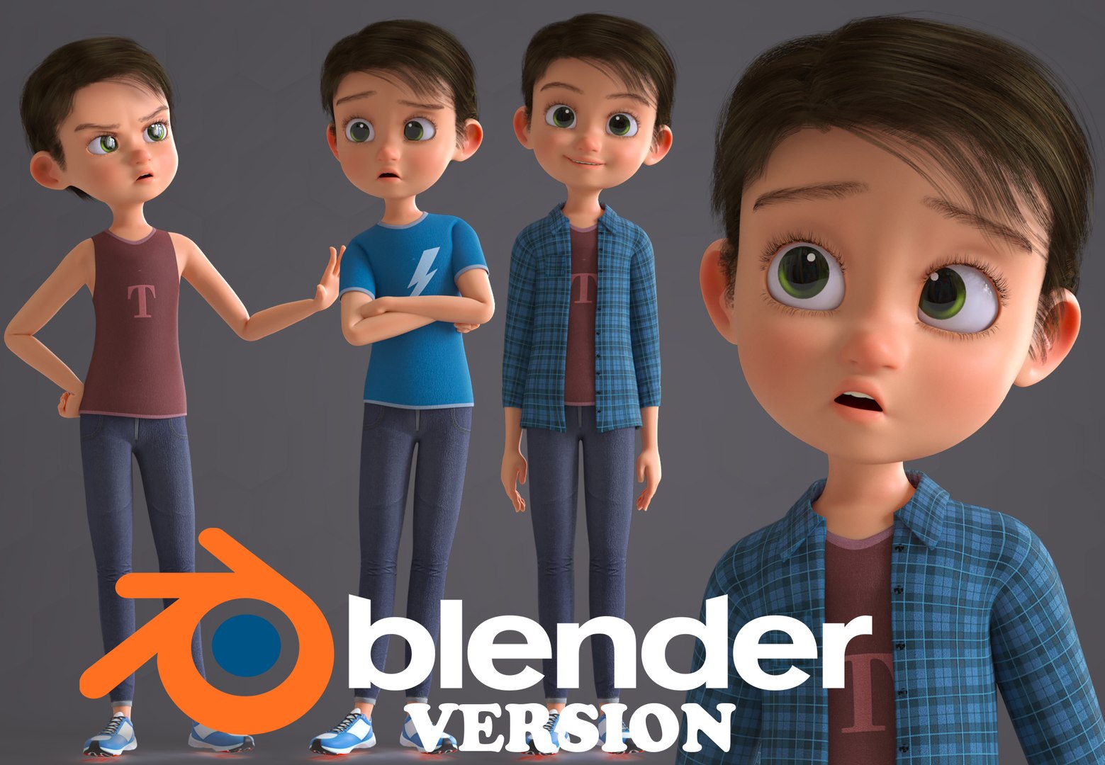 3D Cartoon Family 2 - Mother Father Son Daughter - BLENDER VERSION model - TurboSquid 2105201
