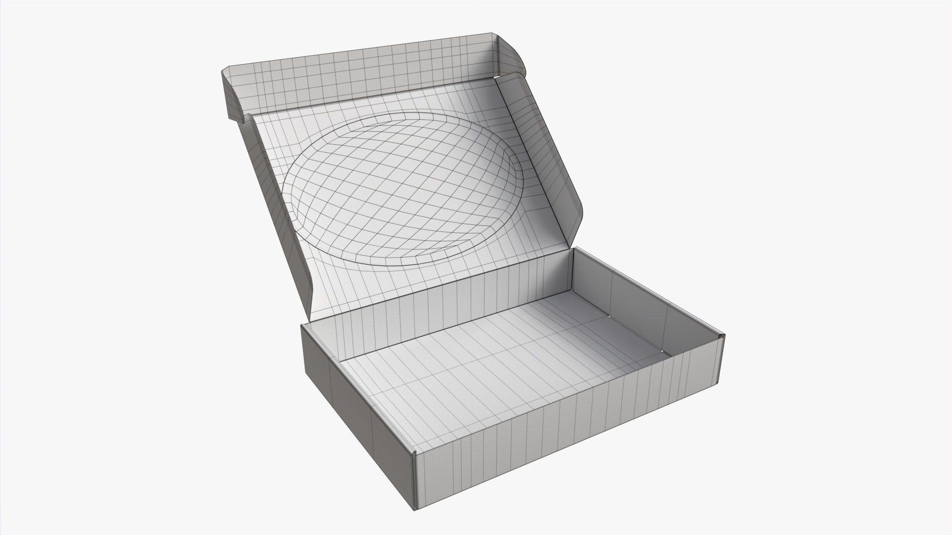 Corrugated Cardboard Box With Window 01 Open Model - TurboSquid 2030036