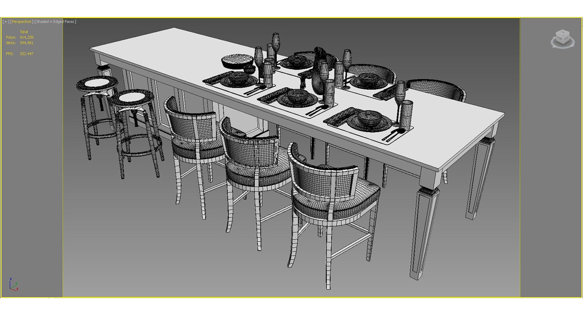 3D Traditional Dining Table - TurboSquid 1388503