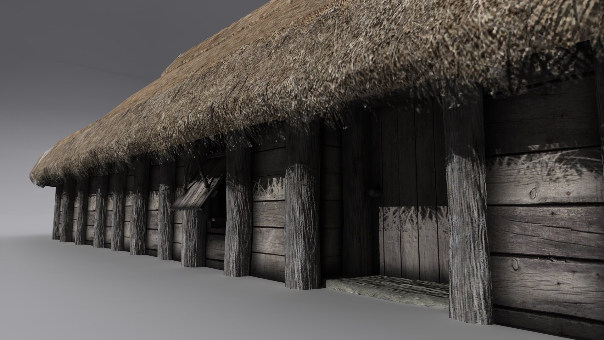3d Longhouse Germanic Early Model