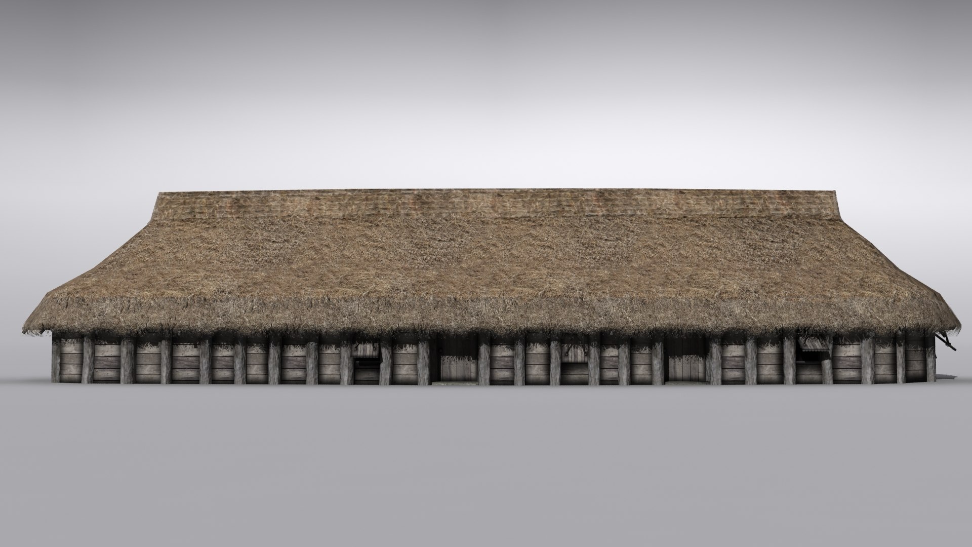 3d Longhouse Germanic Early Model