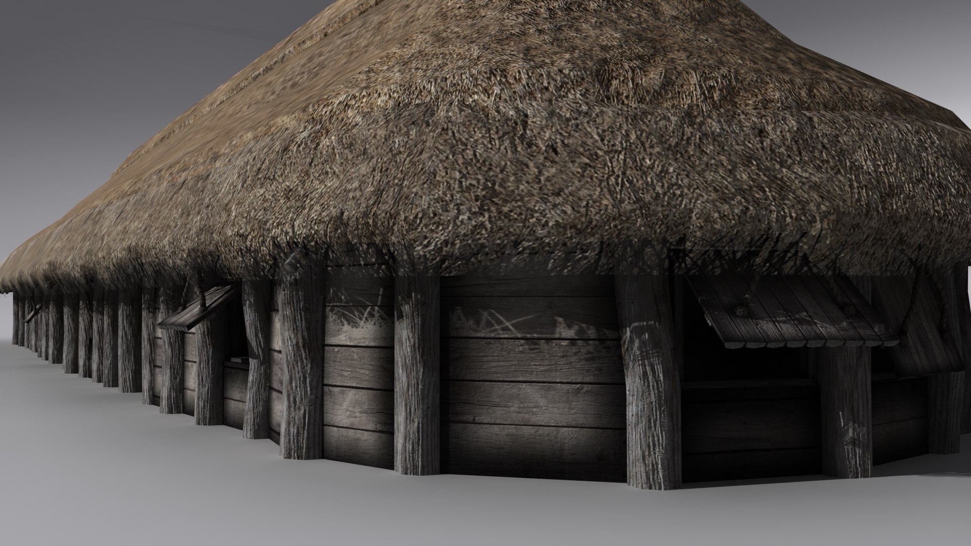 3d Longhouse Germanic Early Model