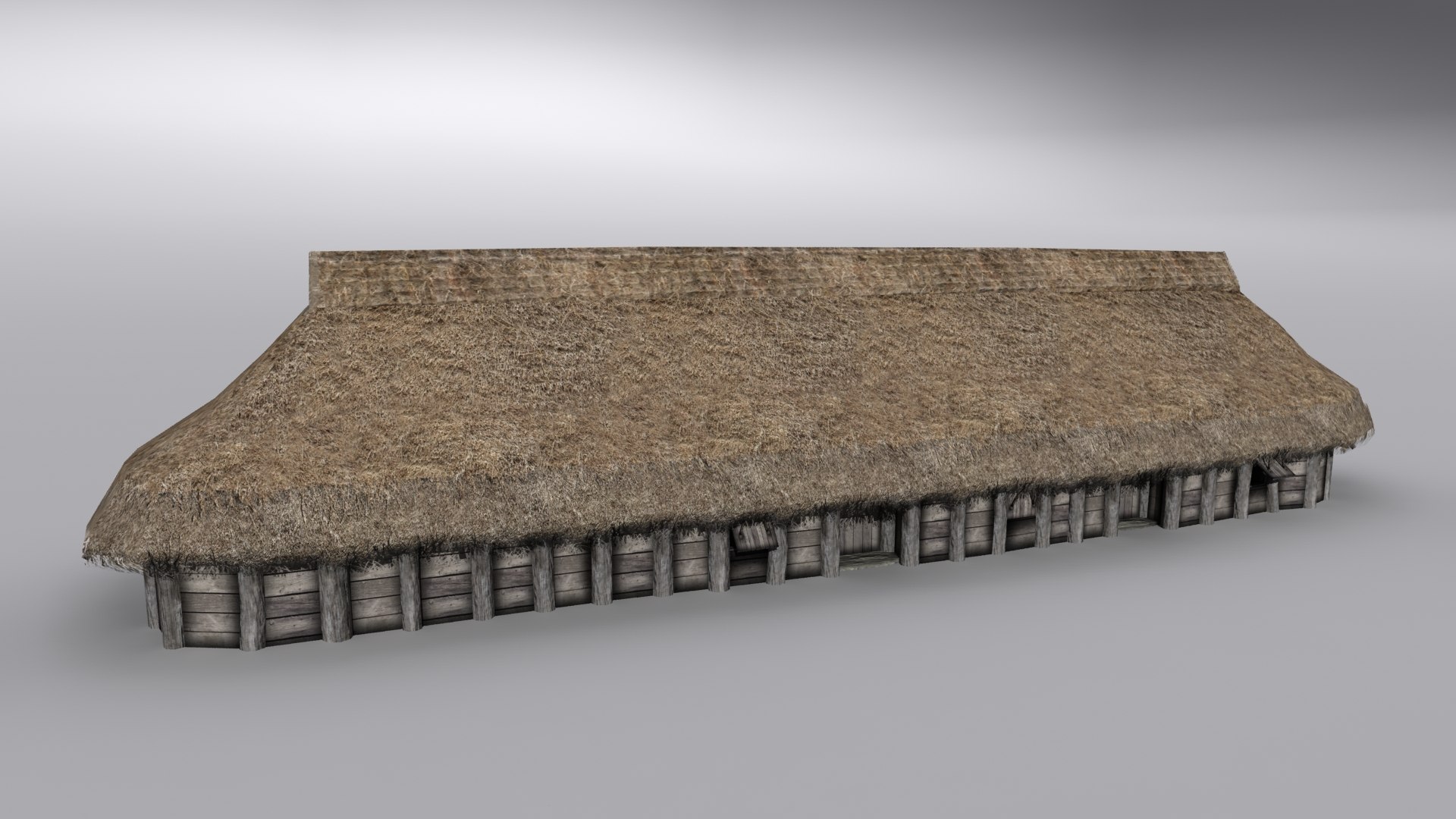 3d Longhouse Germanic Early Model