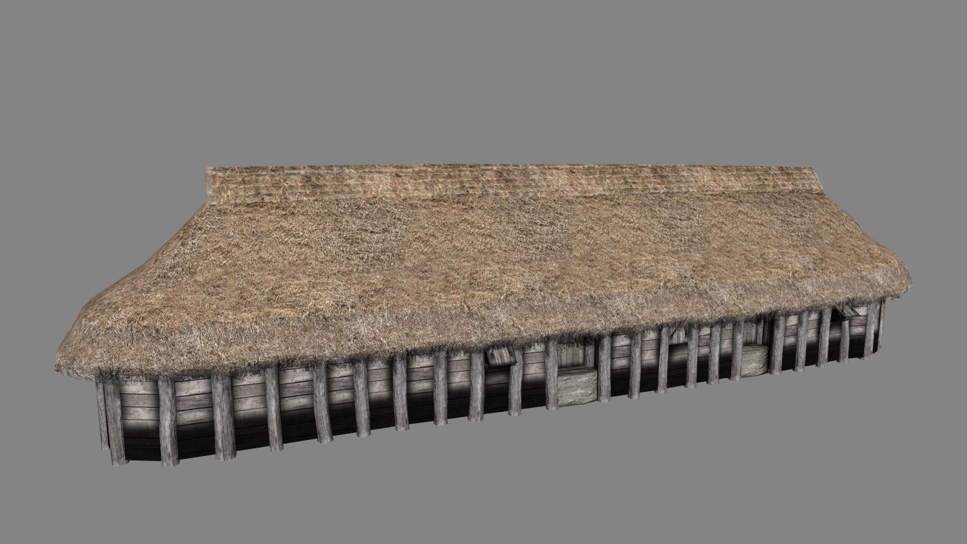 3d Longhouse Germanic Early Model