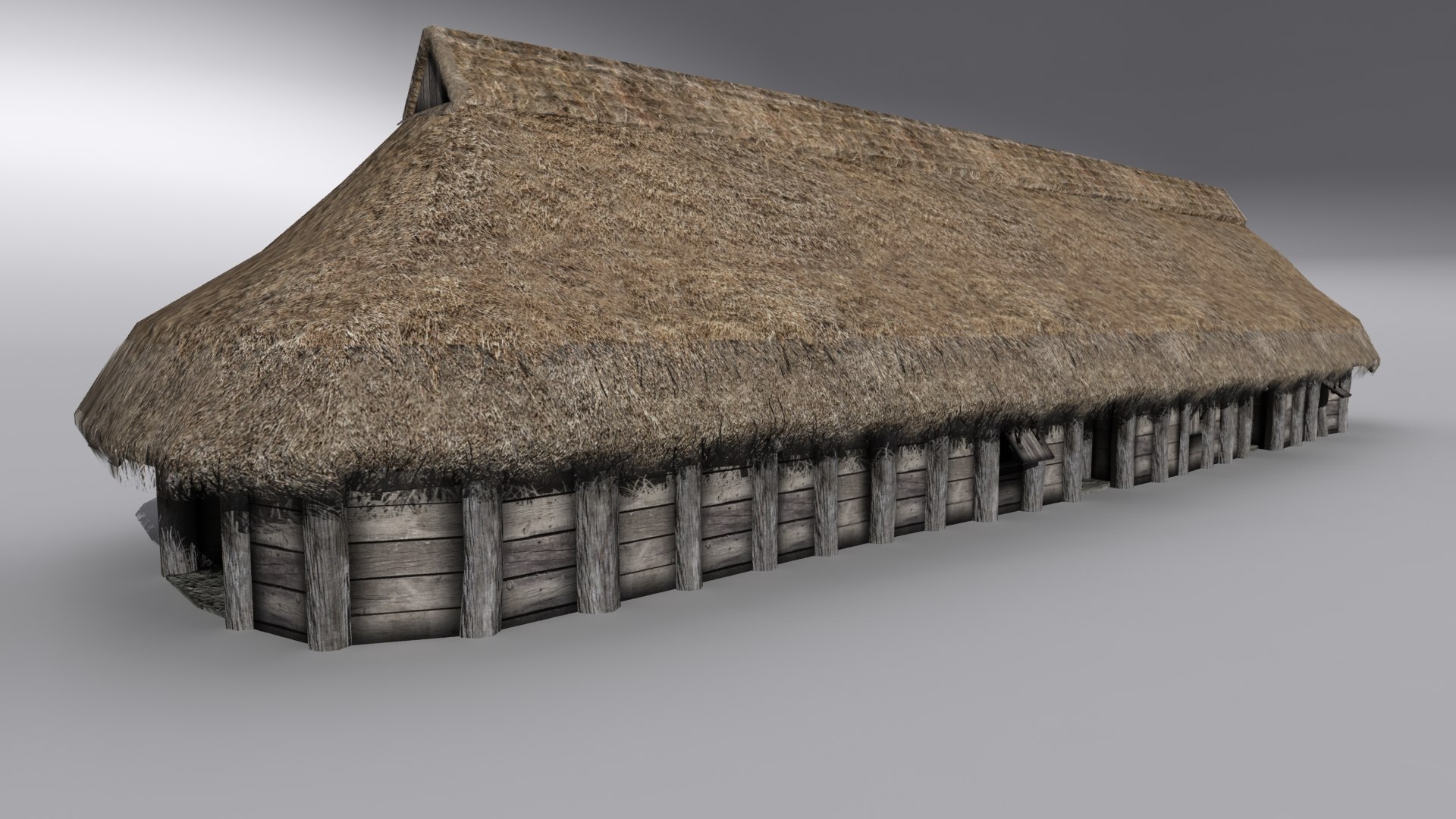 3d Longhouse Germanic Early Model