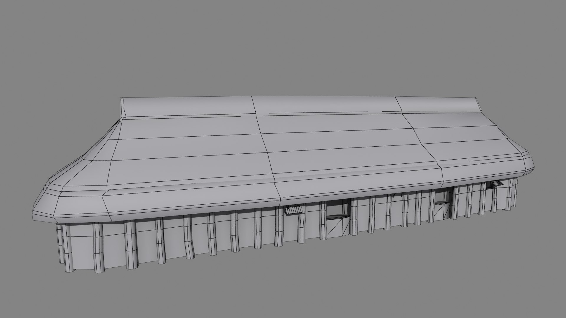 3d Longhouse Germanic Early Model