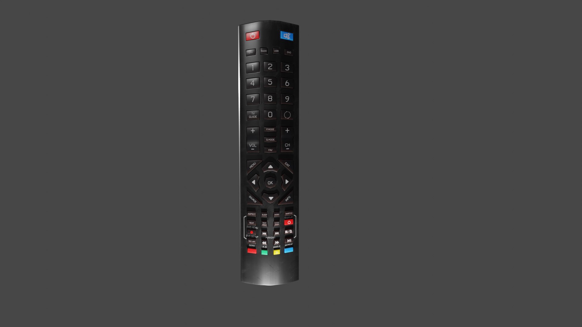3D Rigged Black TV Remote Control Model - TurboSquid 2277504