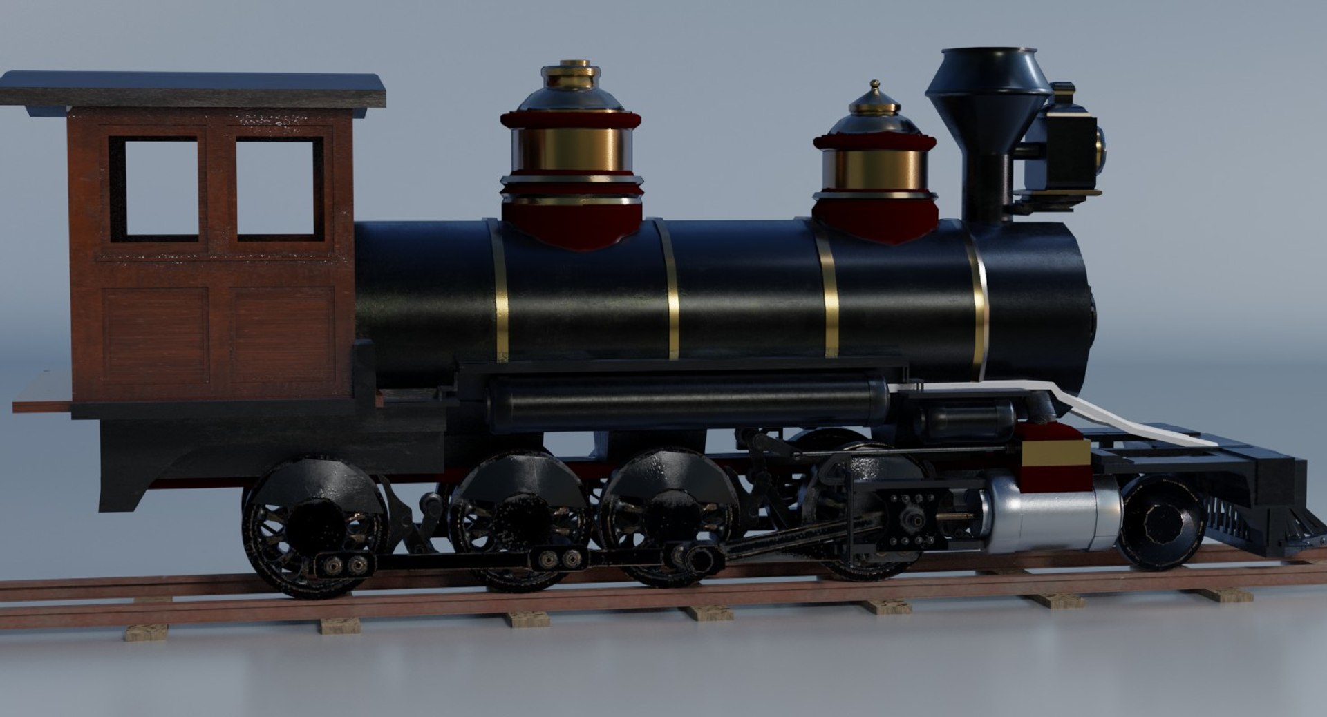 Train Steam Rigged 3d Obj