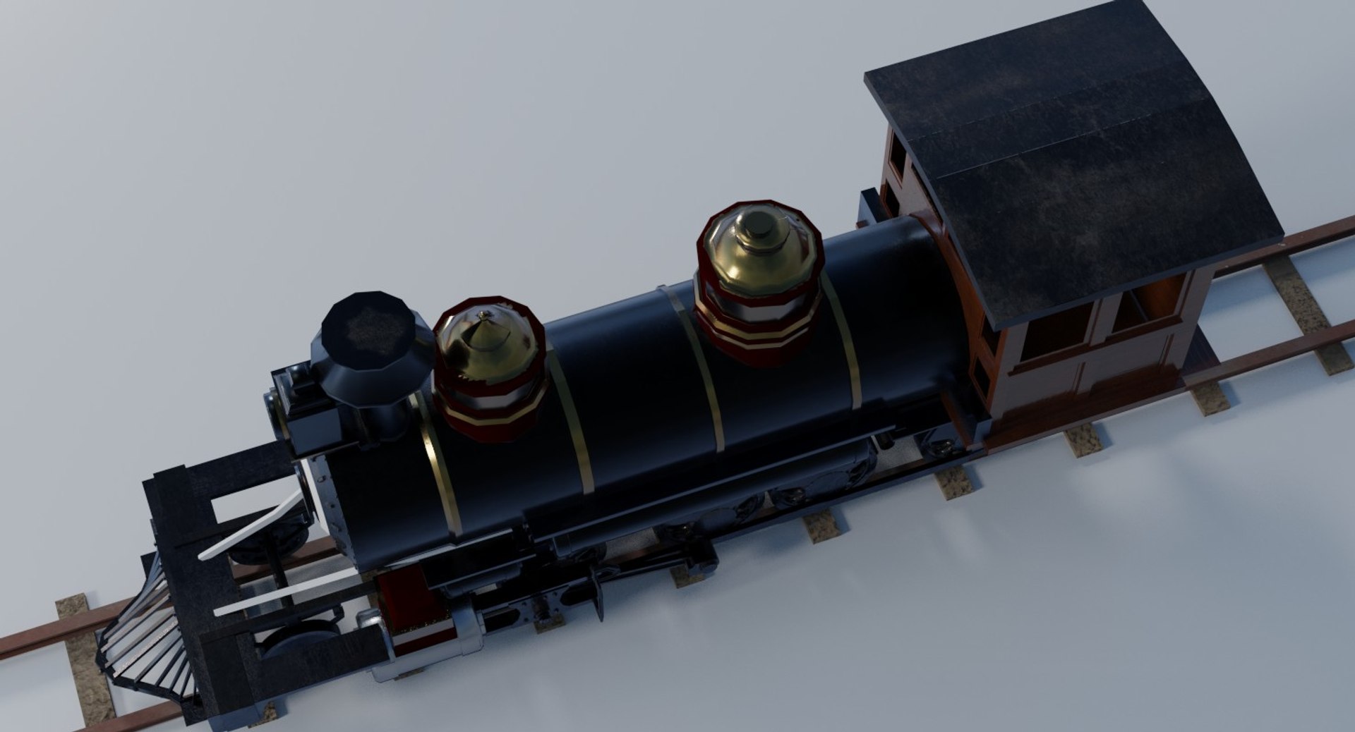 Train Steam Rigged 3d Obj