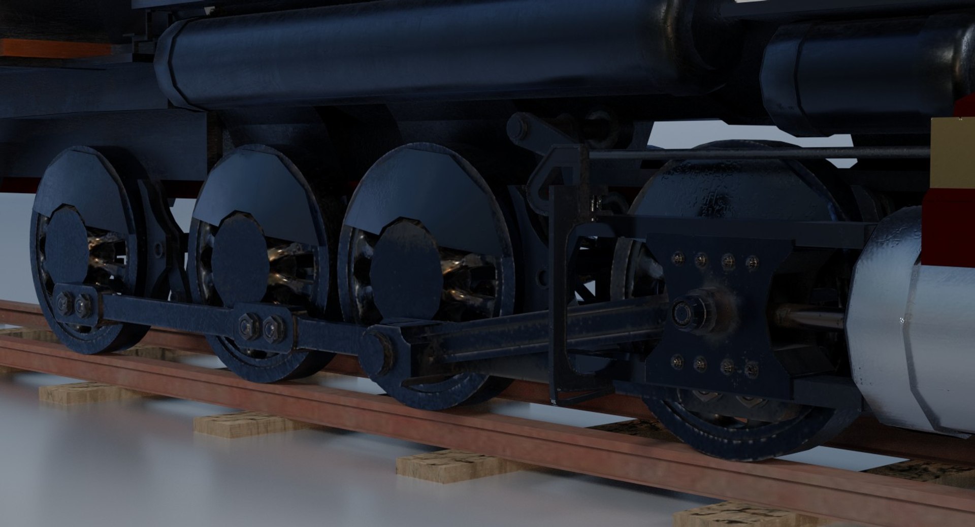Train Steam Rigged 3d Obj