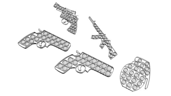 3D Weapons Pop It Fidget Toys Set - TurboSquid 1812260