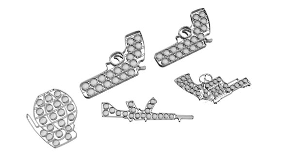 3D Weapons Pop It Fidget Toys Set - TurboSquid 1812260
