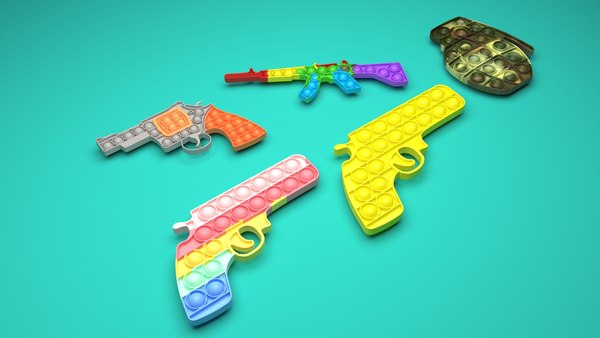 3D Weapons Pop It Fidget Toys Set - TurboSquid 1812260