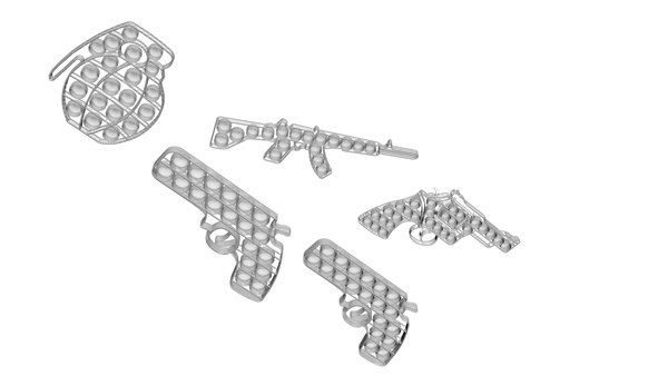 3D Weapons Pop It Fidget Toys Set - TurboSquid 1812260