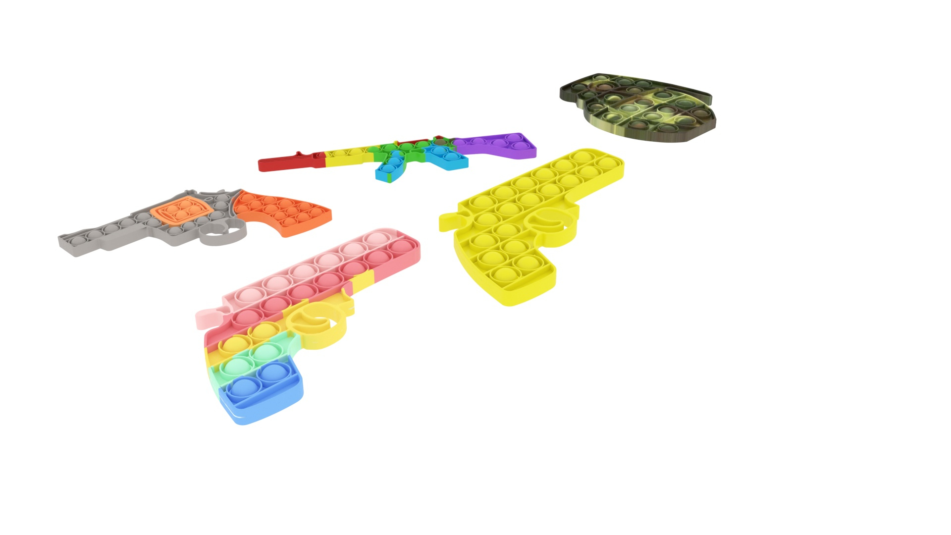 3D Weapons Pop It Fidget Toys Set - TurboSquid 1812260