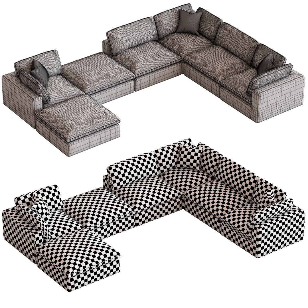 Coco Republic Dune Modular Sofa Model - TurboSquid 2165556