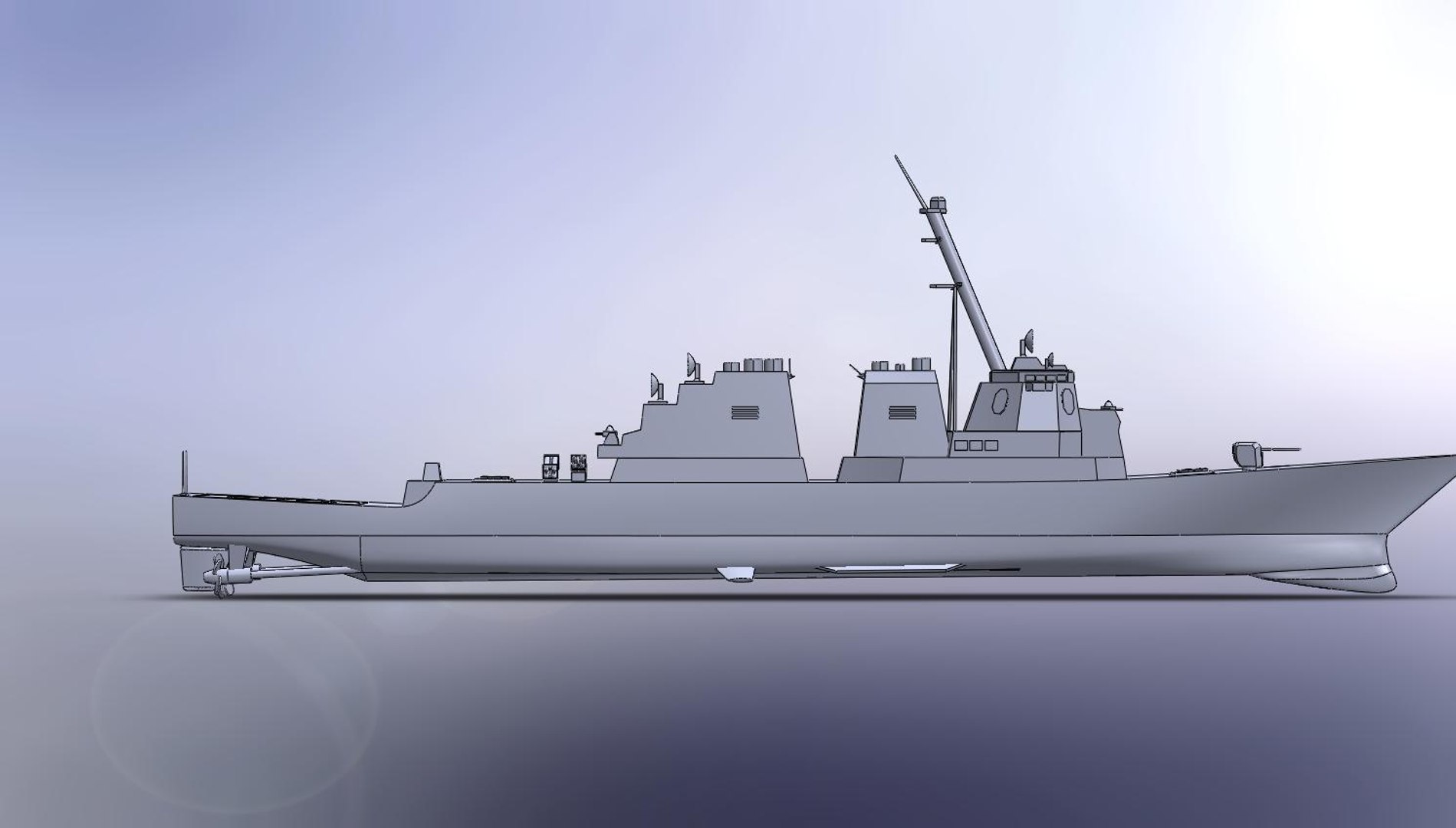 Solid Warship - Destroyer 3d Model