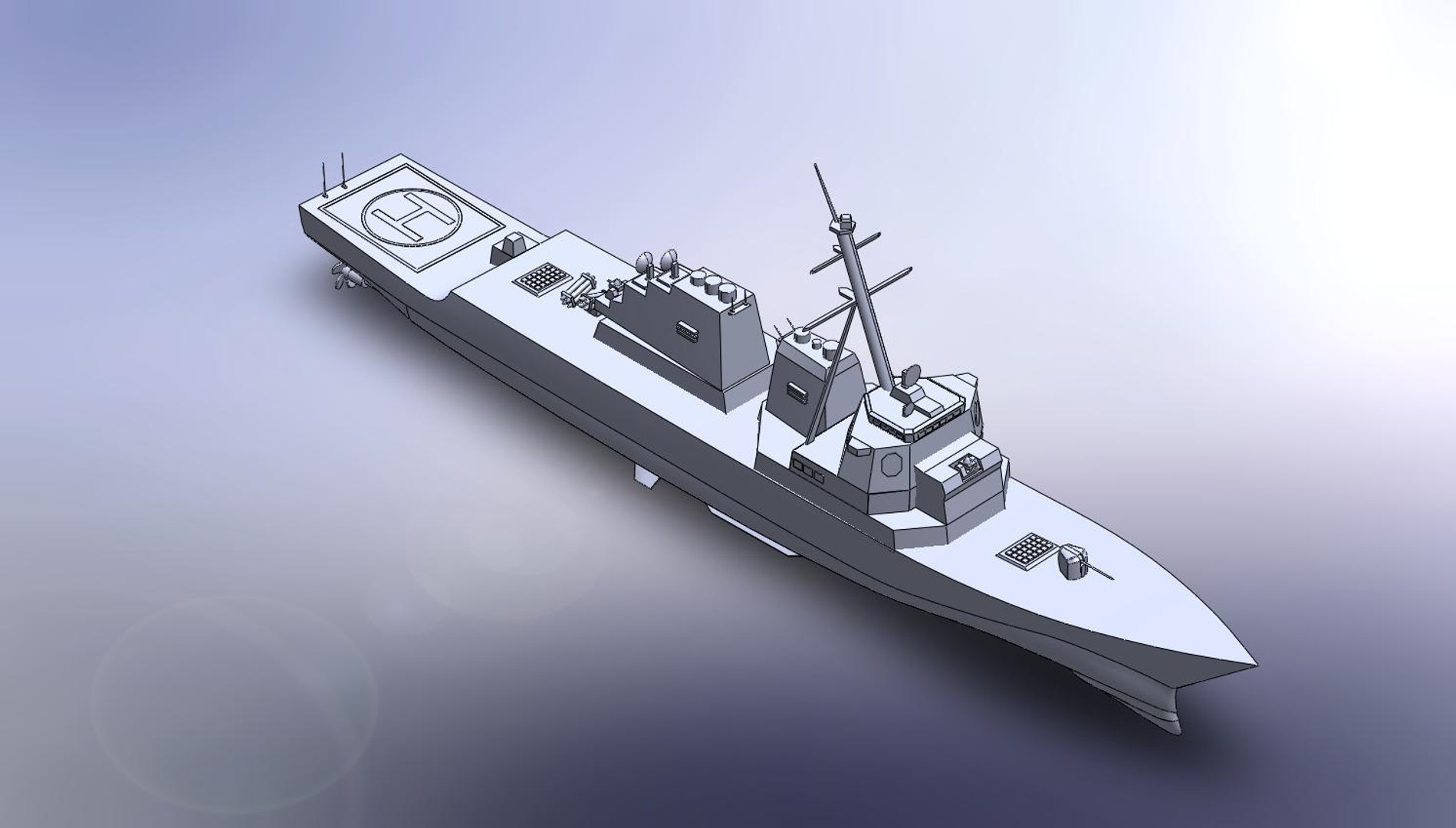 Solid Warship - Destroyer 3d Model