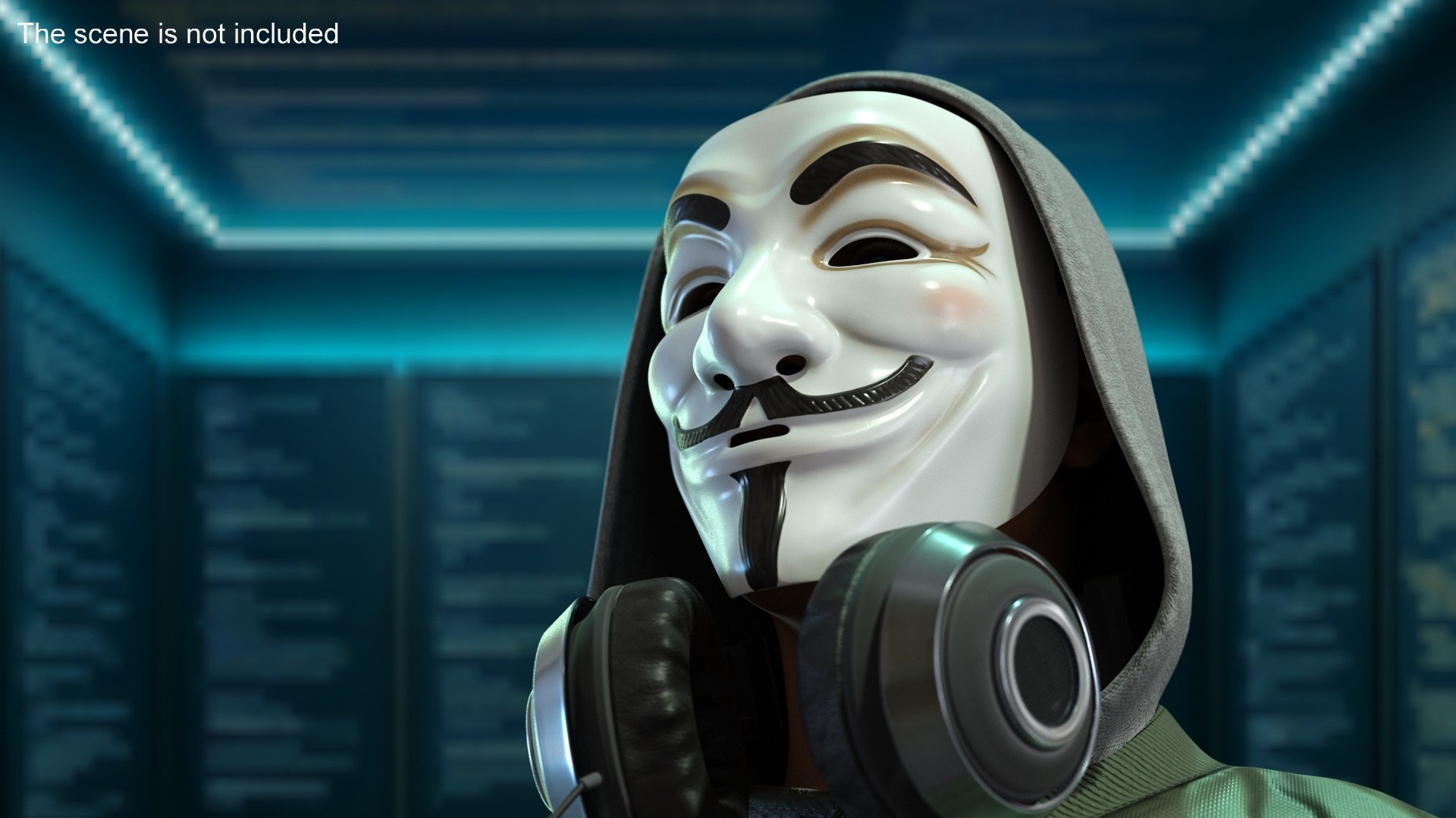 Hacker Head Wearing Anonymous Mask 3D Model - TurboSquid 2426108